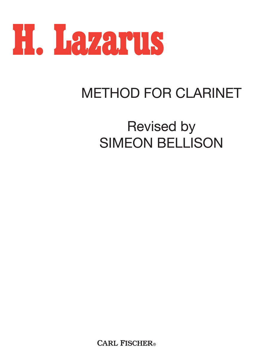 Bellison, Simon - Lazarus Method for Clarinet Part 2 – Syrinx Music